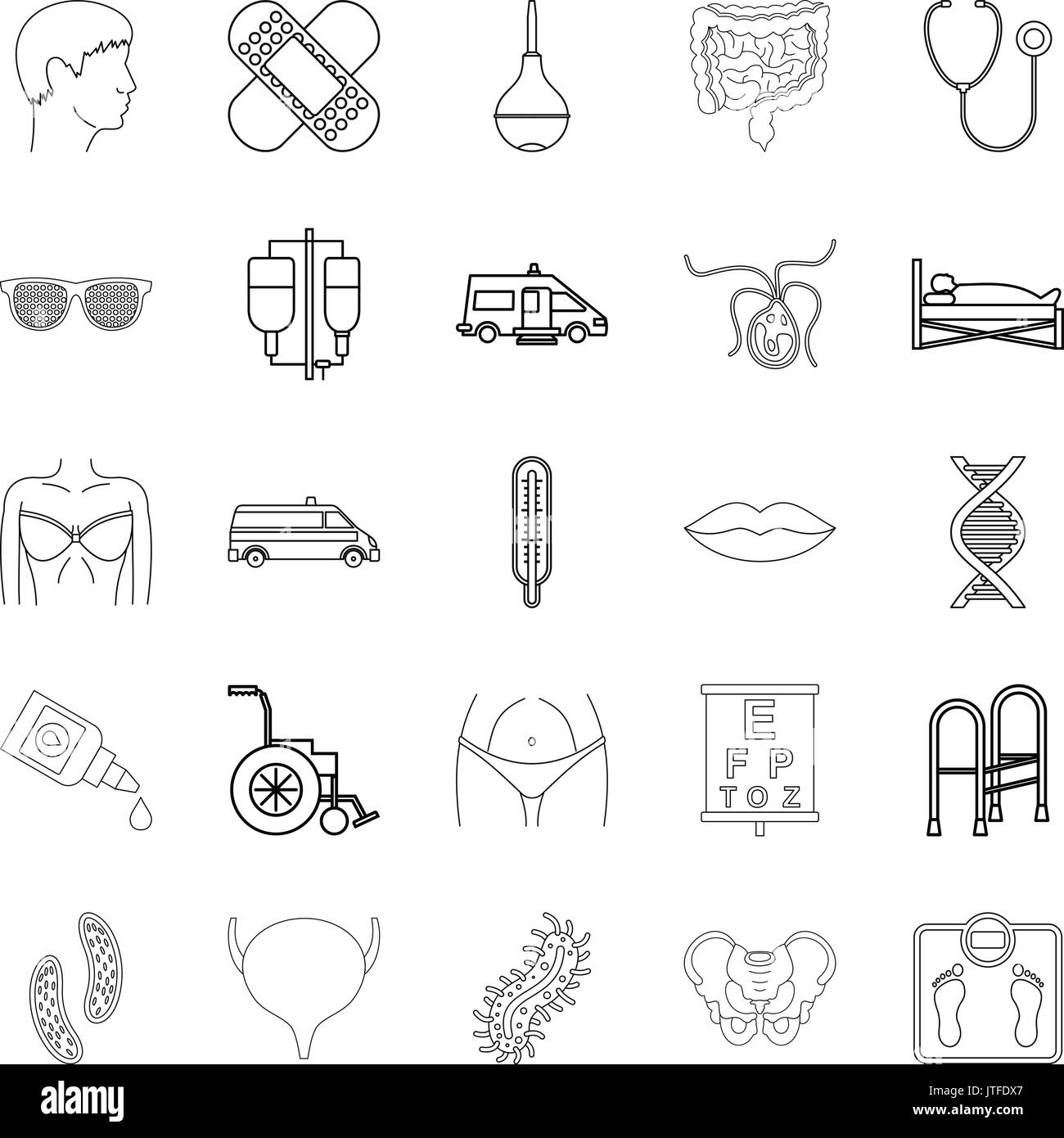 Treatment icons set, outline style Stock Vector Image & Art - Alamy