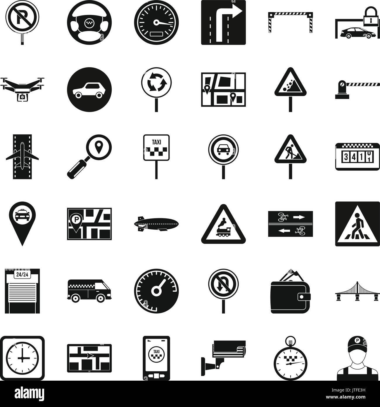 City traffic icons set, simple style Stock Vector Image & Art - Alamy