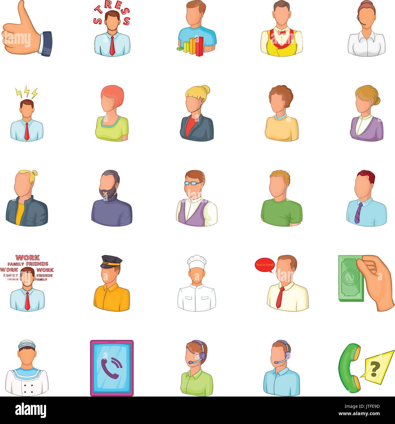 Hand icons set, cartoon style Stock Vector Image & Art - Alamy
