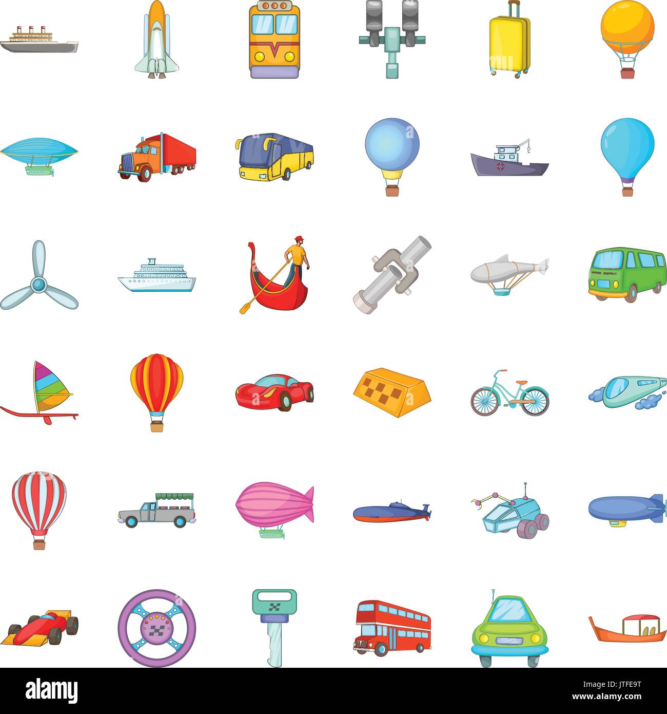 Transport with driver icons set, cartoon style Stock Vector Image & Art ...