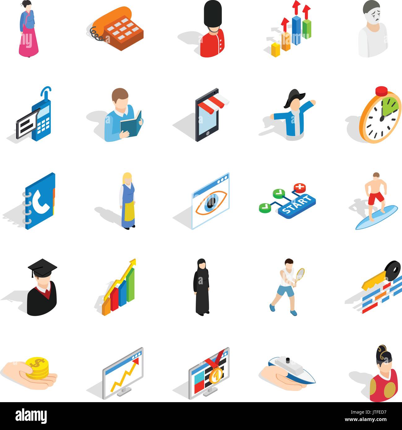 New worker icons set, isometric style Stock Vector Image & Art - Alamy