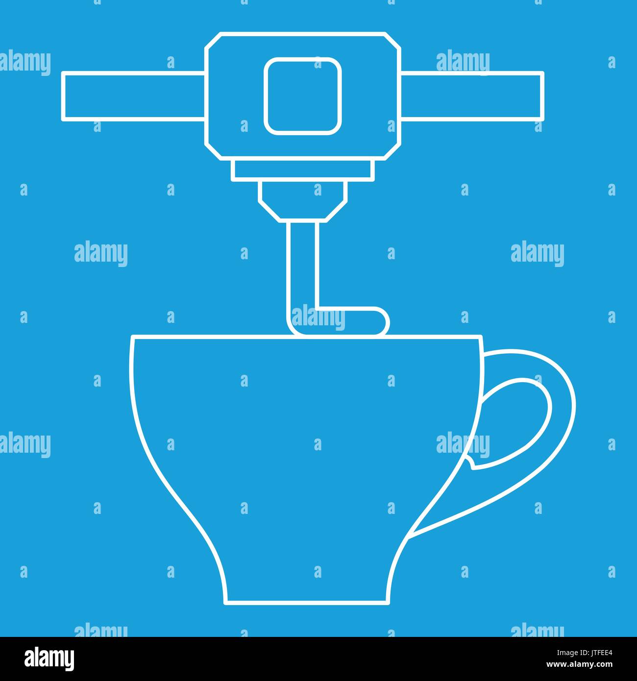 3D printer printing cup icon, outline style Stock Vector Image & Art ...