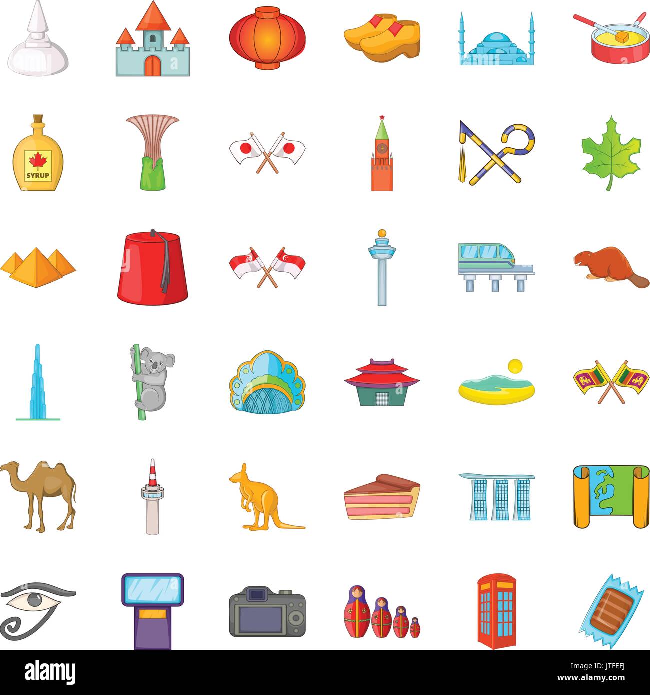 Country landmark icons set, cartoon style Stock Vector Image & Art - Alamy