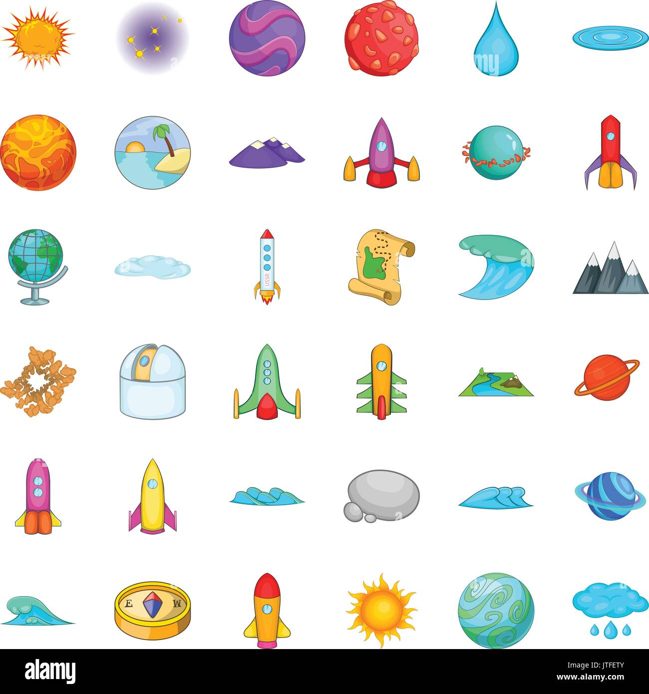 Astronomy icons set, cartoon style Stock Vector Image & Art - Alamy