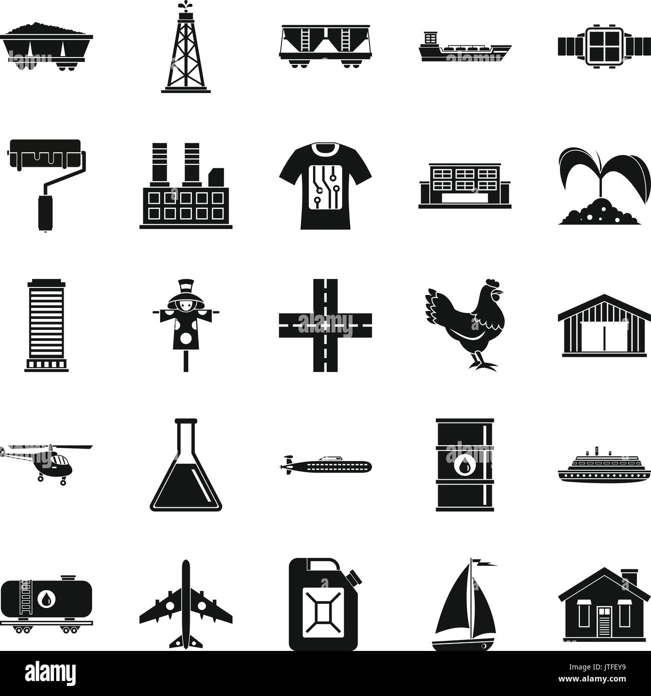 Production icons set, simple style Stock Vector Image & Art - Alamy