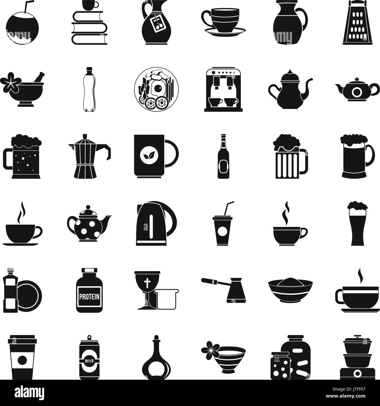 Crockery icons set, simple style Stock Vector Image & Art - Alamy
