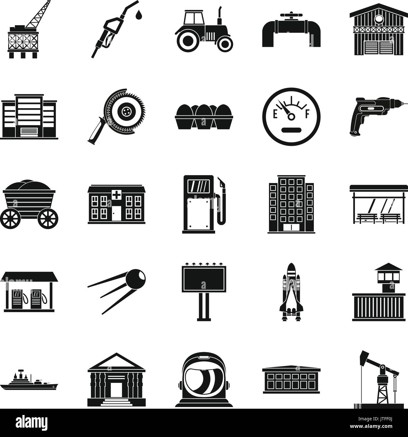 Workers in the factory icons set, simple style Stock Vector Image & Art ...