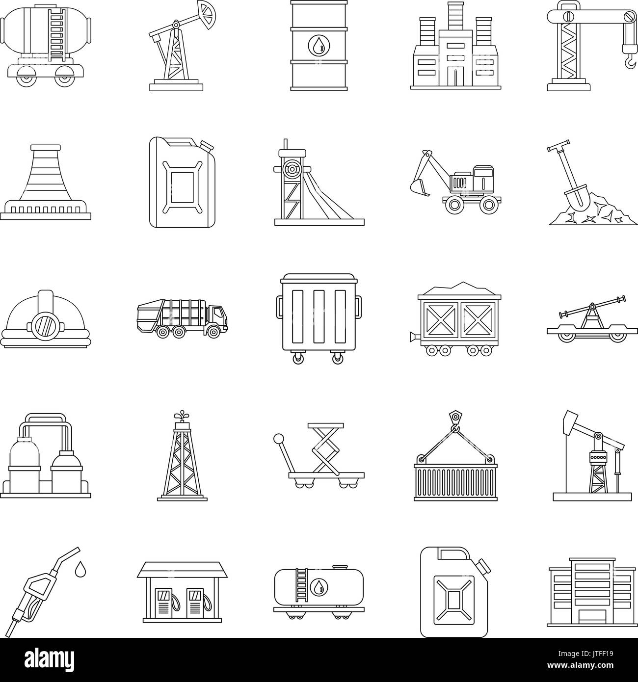 Production workers icons set, outline style Stock Vector Image & Art ...