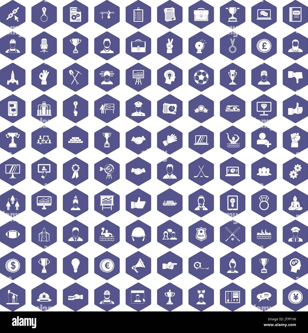 100 leadership icons hexagon purple Stock Vector Image & Art - Alamy