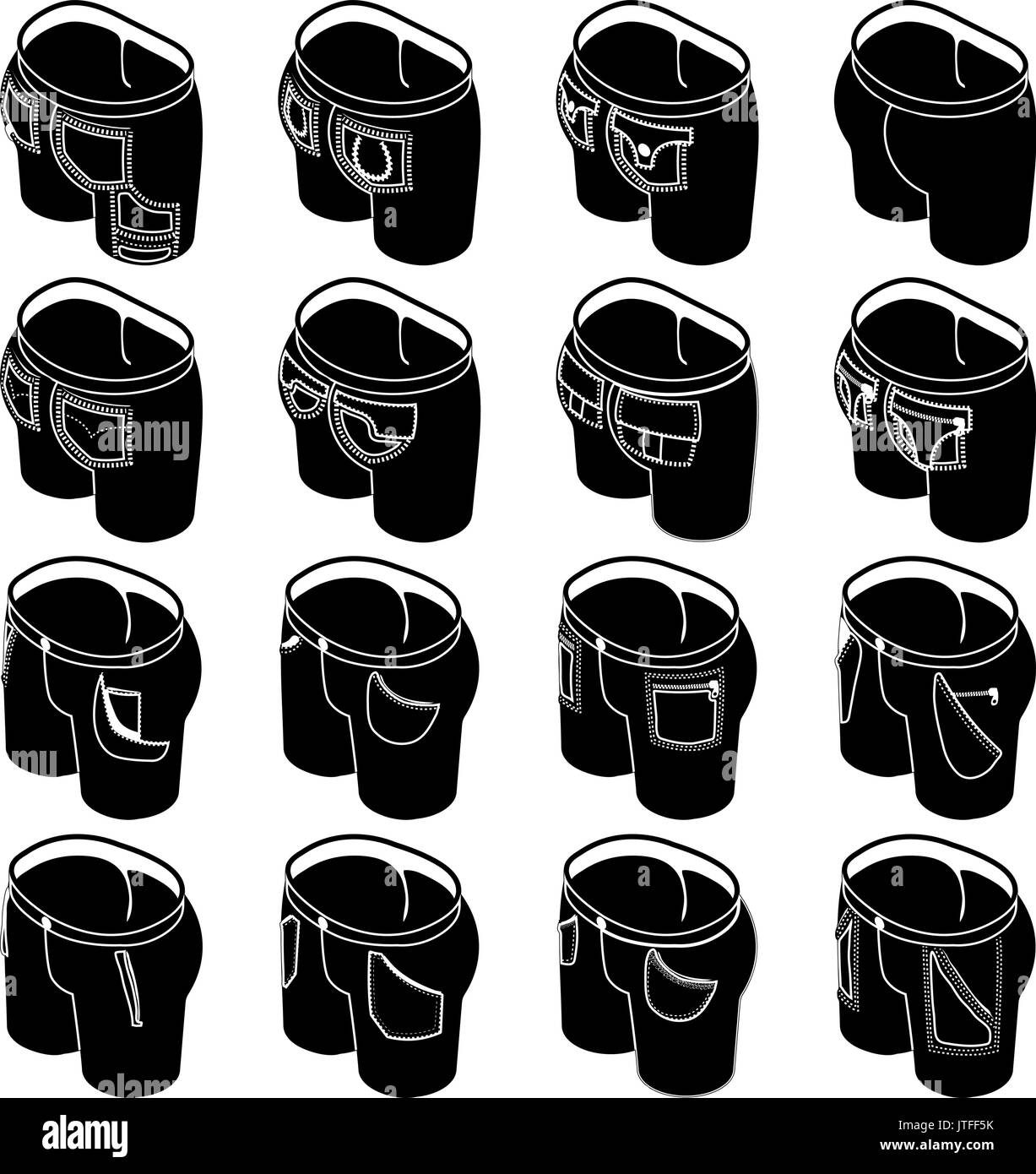 Back pockets of jeans Stock Vector Images - Alamy