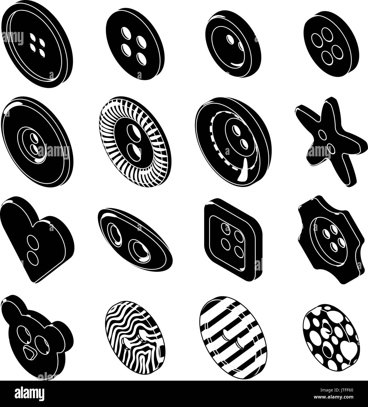 Clothes button icons set, simple style Stock Vector Image & Art - Alamy