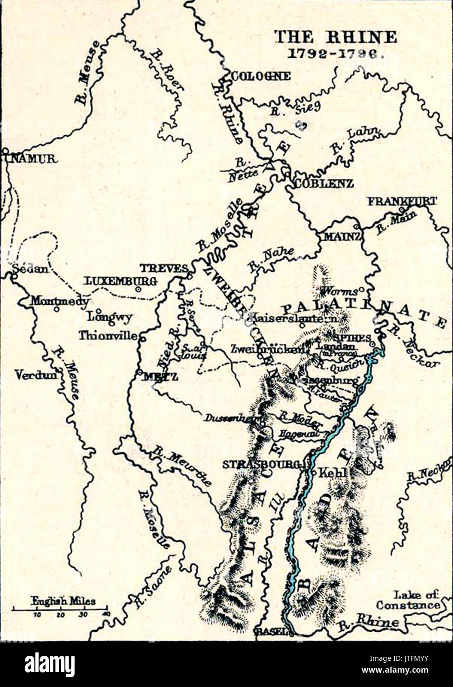 Old rhine river map hi-res stock photography and images - Alamy