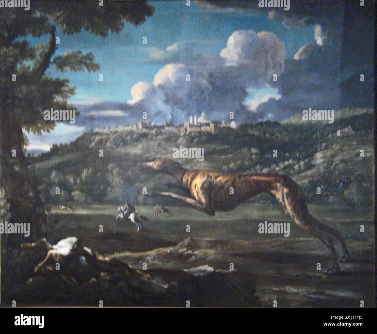 Pace, Greyhound, hare, and the castle of Ariccia 1 Stock Photo - Alamy