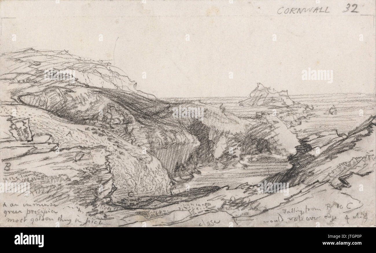 Samuel Palmer A Page from a Cornish Sketchbook Cornwall 32 Stock Photo ...