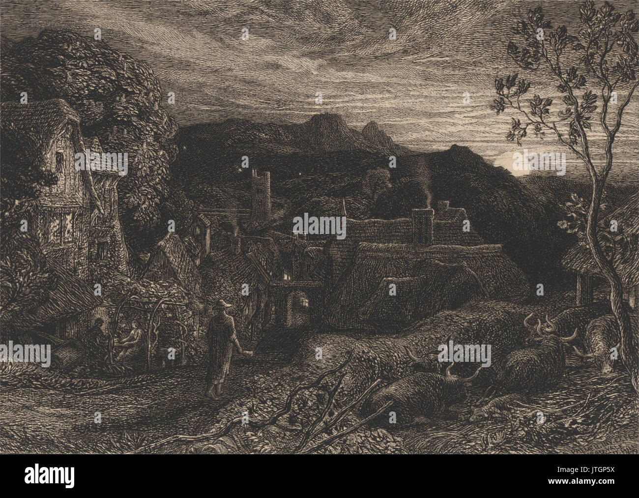 Samuel Palmer The Bellman Stock Photo - Alamy