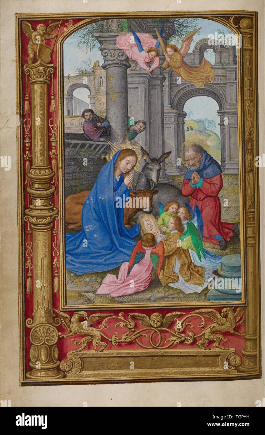 Simon Bening (Flemish The Nativity Stock Photo - Alamy