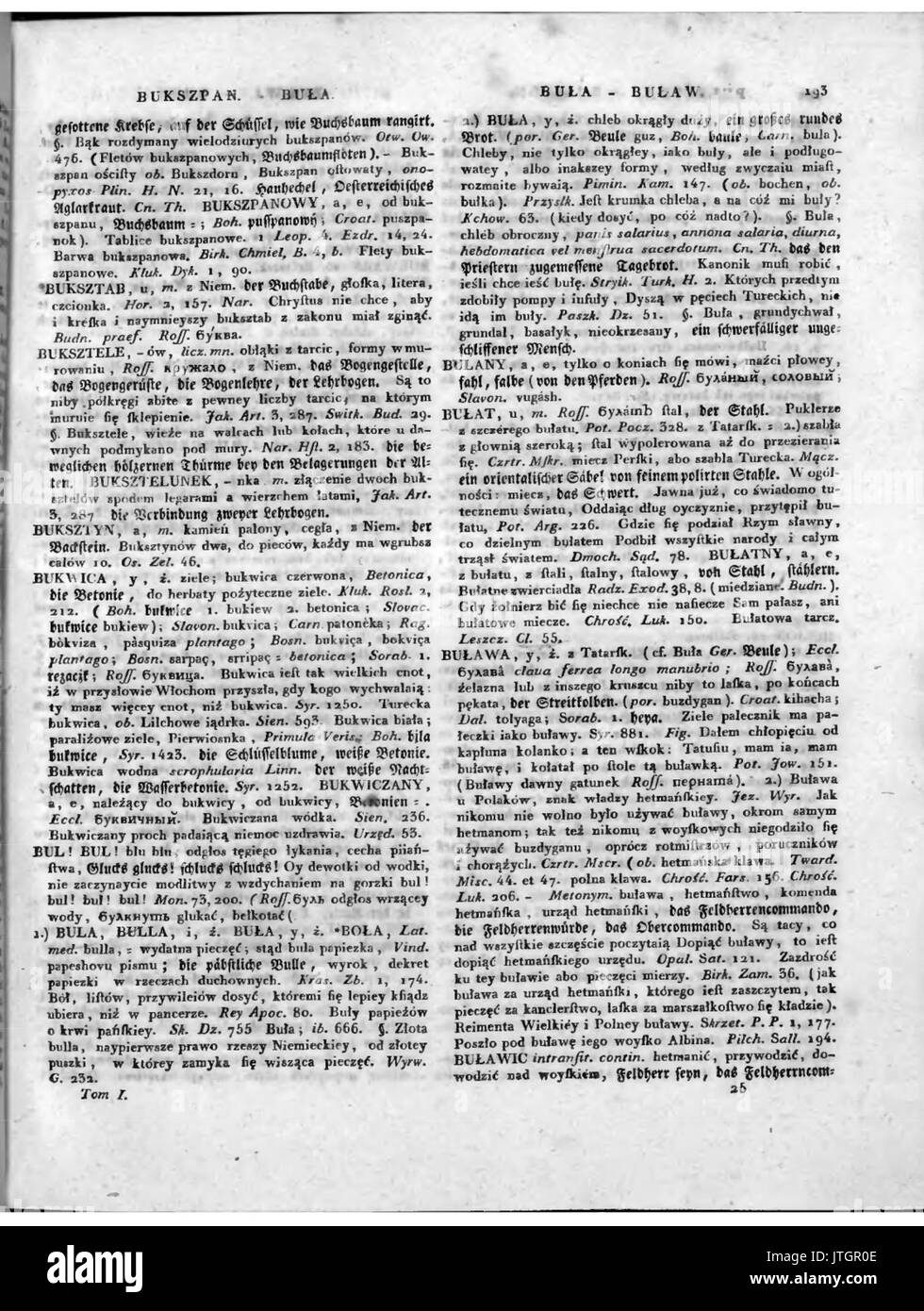 Slownik jezyka polskiego tom 1 193 Stock Photo - Alamy