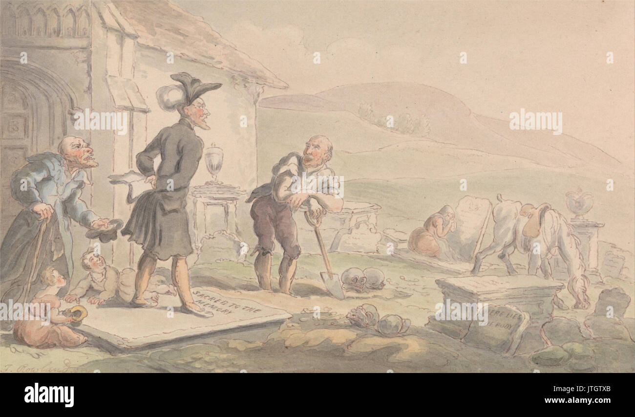 Thomas Rowlandson Dr Syntax Meditating on the Tombstones Stock Photo ...