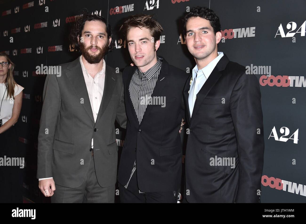 New York, NY, USA. 8th Aug, 2017. Josh Safdie, Robert Pattinson, Benny ...
