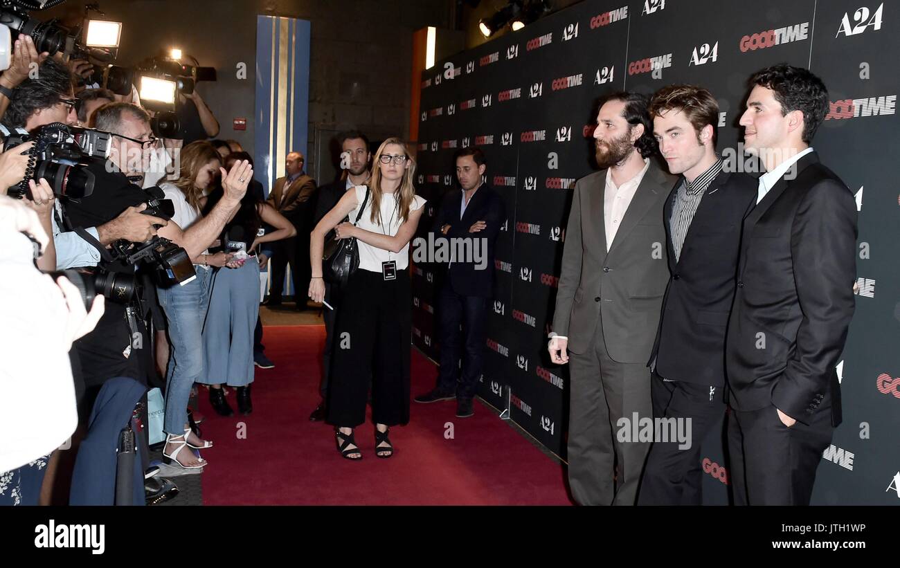 New York, NY, USA. 8th Aug, 2017. Josh Safdie, Robert Pattinson, Benny ...