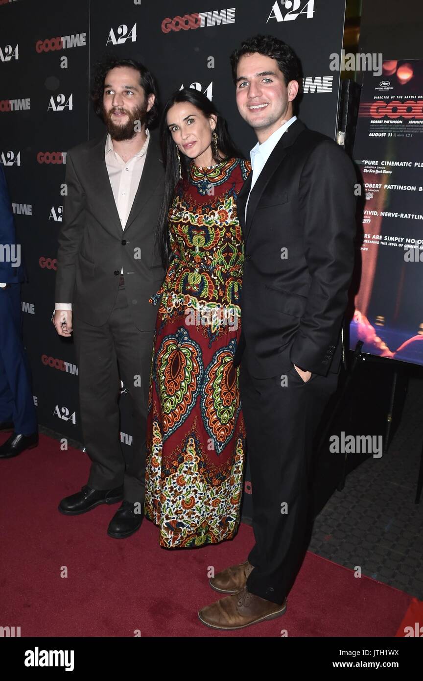 New York, NY, USA. 8th Aug, 2017. Josh Safdie, Demi Moore, Benny Safdie ...