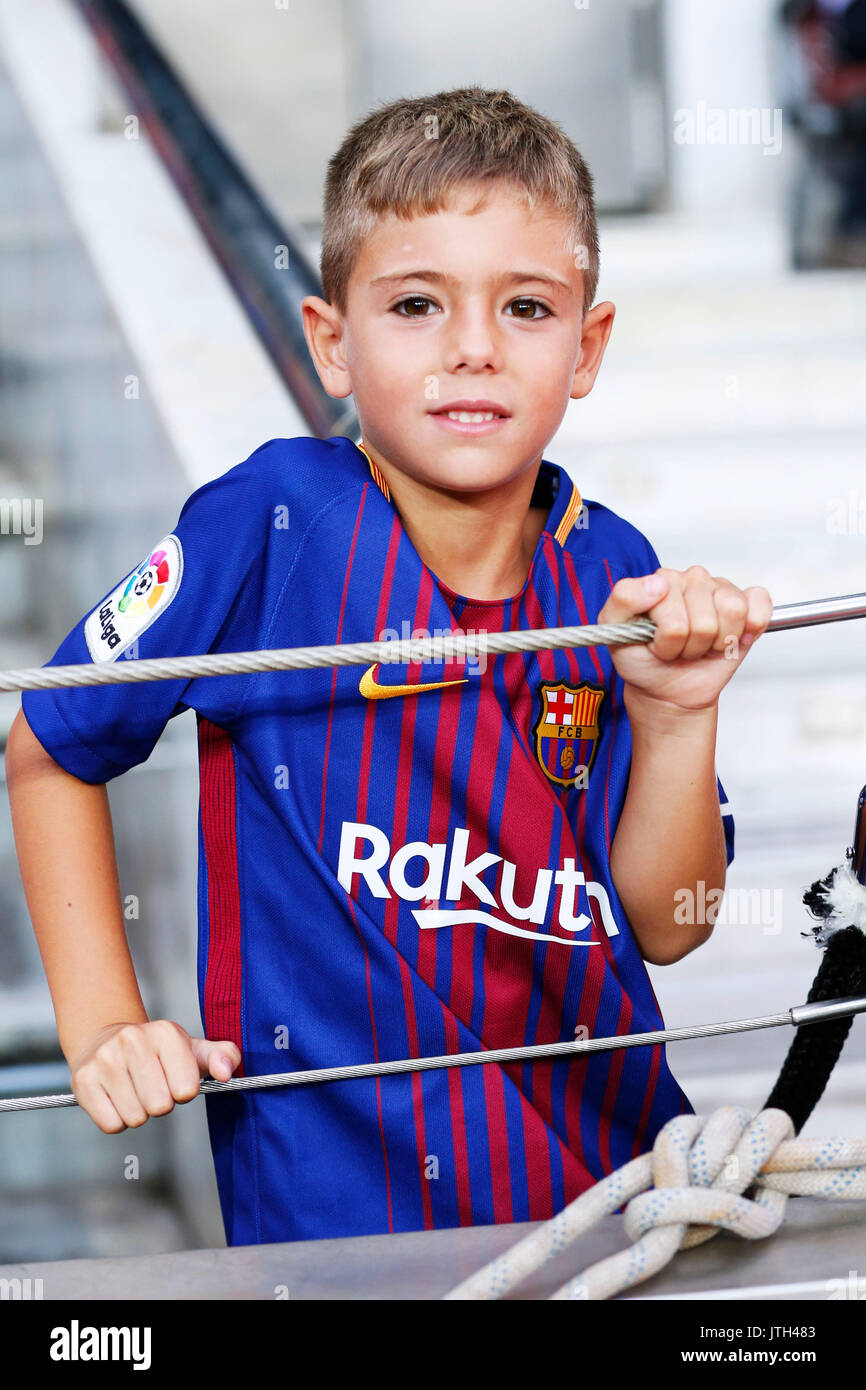 Barcelona kids fan (Barcelona), AUGUST 7, 2017 - Football / Soccer ...