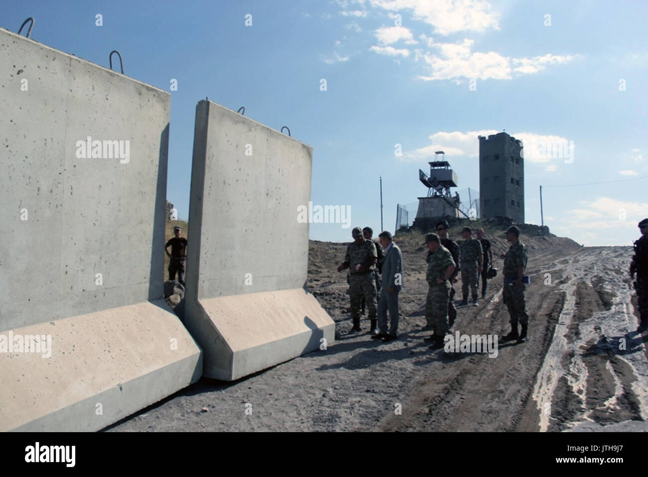 Ankara. 9th Aug, 2017. Local officials visit the construction site of a ...
