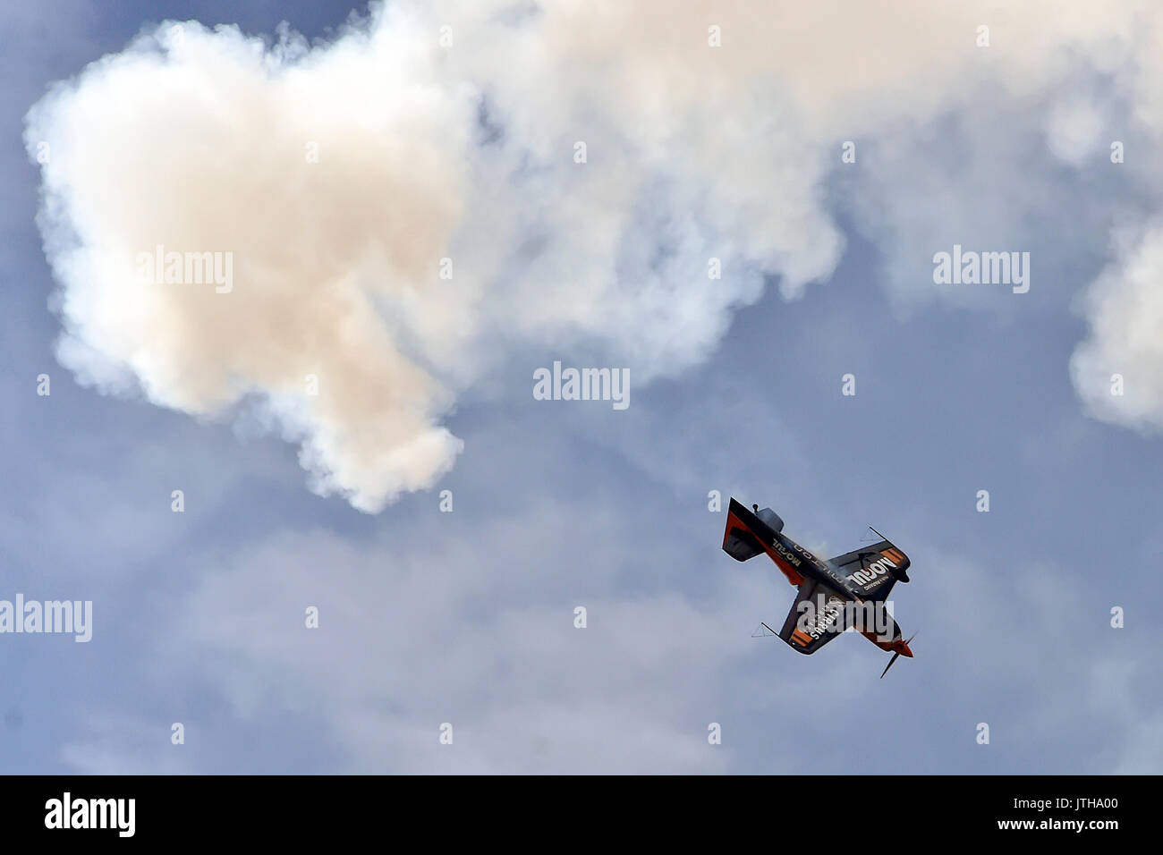 Chotebor, Czech Republic. 09th Aug, 2017. Czech pilot Miroslav Cerny ...