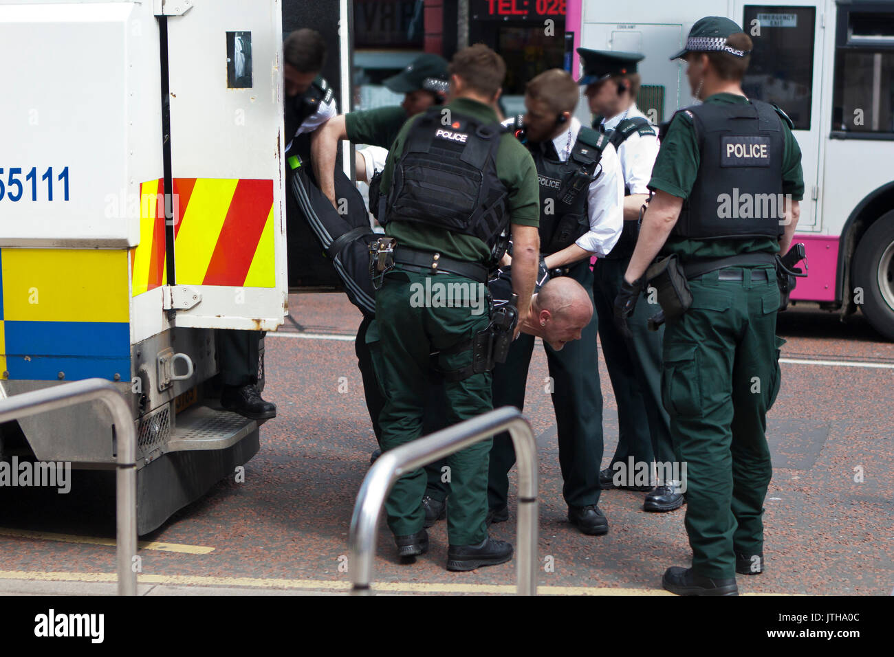 Belfast City Centre, Northern Ireland. 9th August 2017. A man is ...