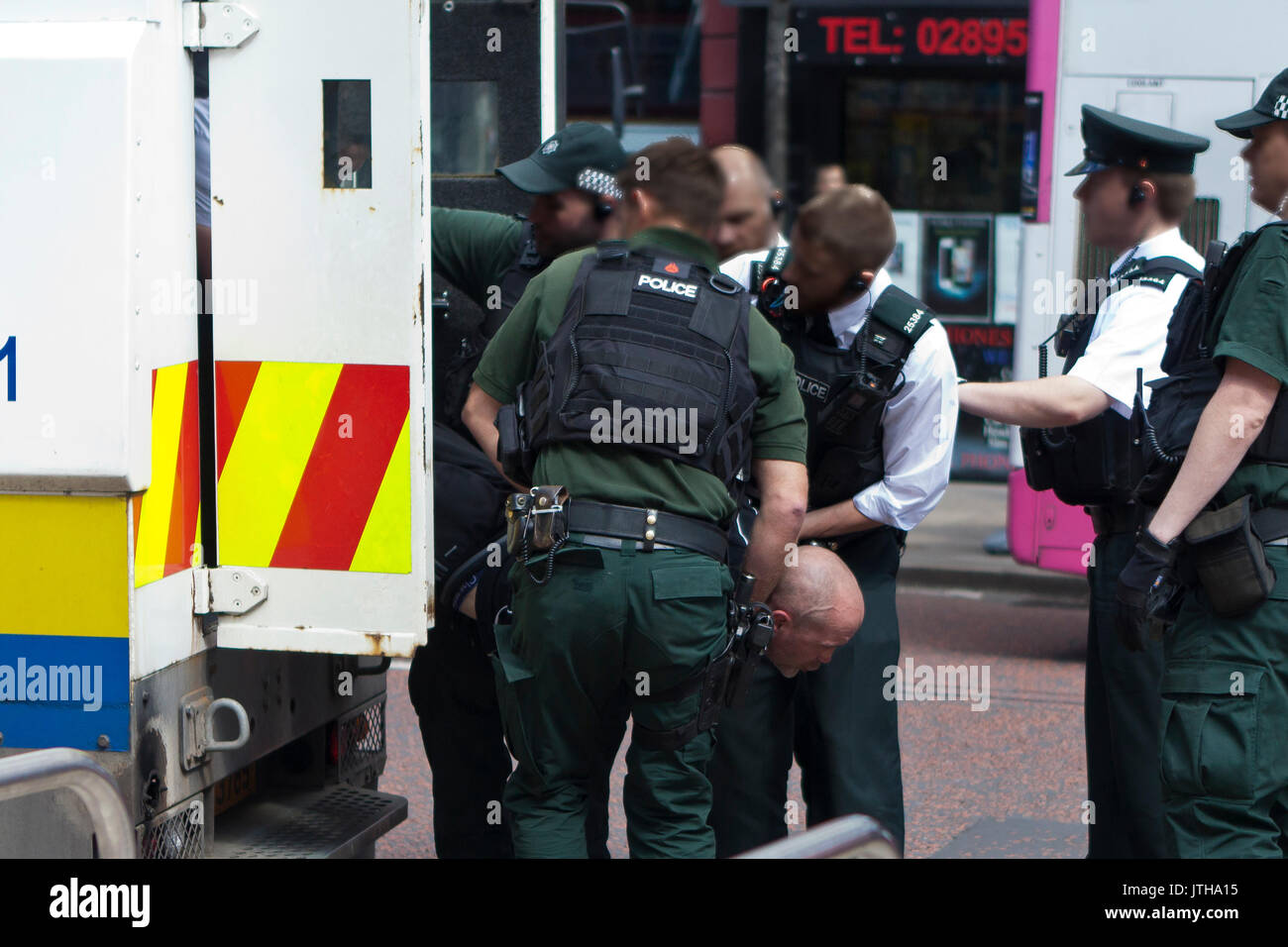 Belfast City Centre, Northern Ireland. 9th August 2017. A man is ...