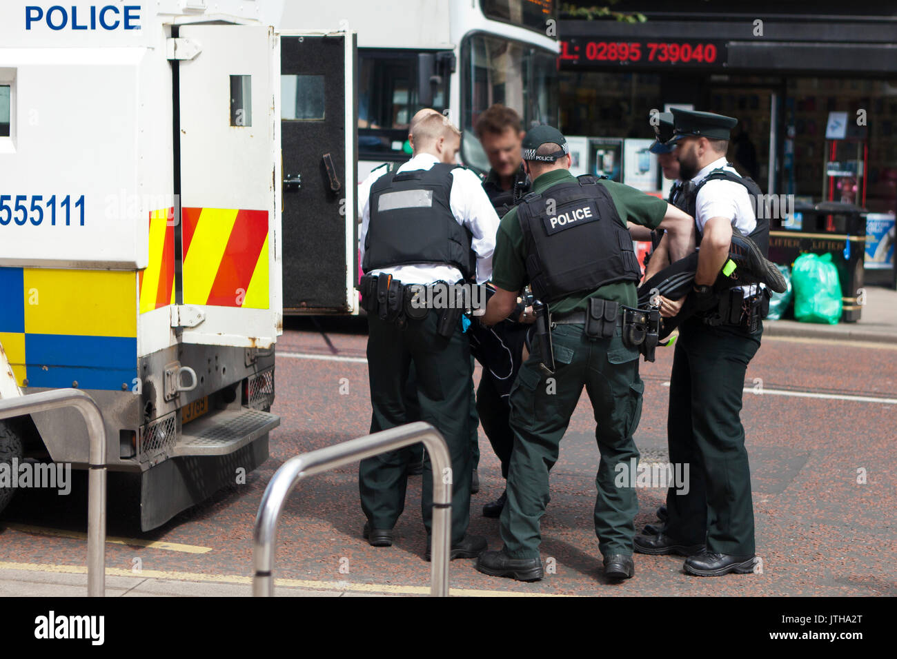 Belfast City Centre, Northern Ireland. 9th August 2017. A man is ...