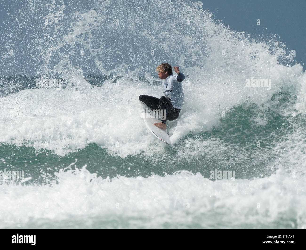 Boardmasters Cornwall Festival surfing Stock Photo - Alamy