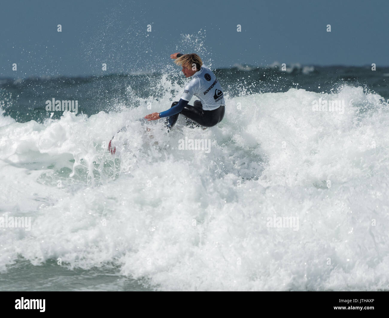 Boardmasters Cornwall Festival surfing Stock Photo - Alamy