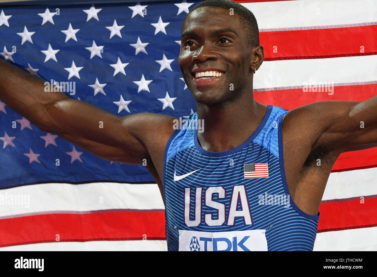 London, UK. 9 August 2017.Kerron Clement (USA) third place in the men's ...