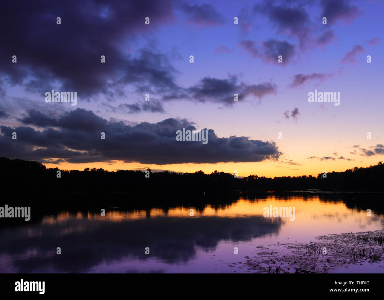 Beautiful dramatic river scape in the evening Stock Photo - Alamy