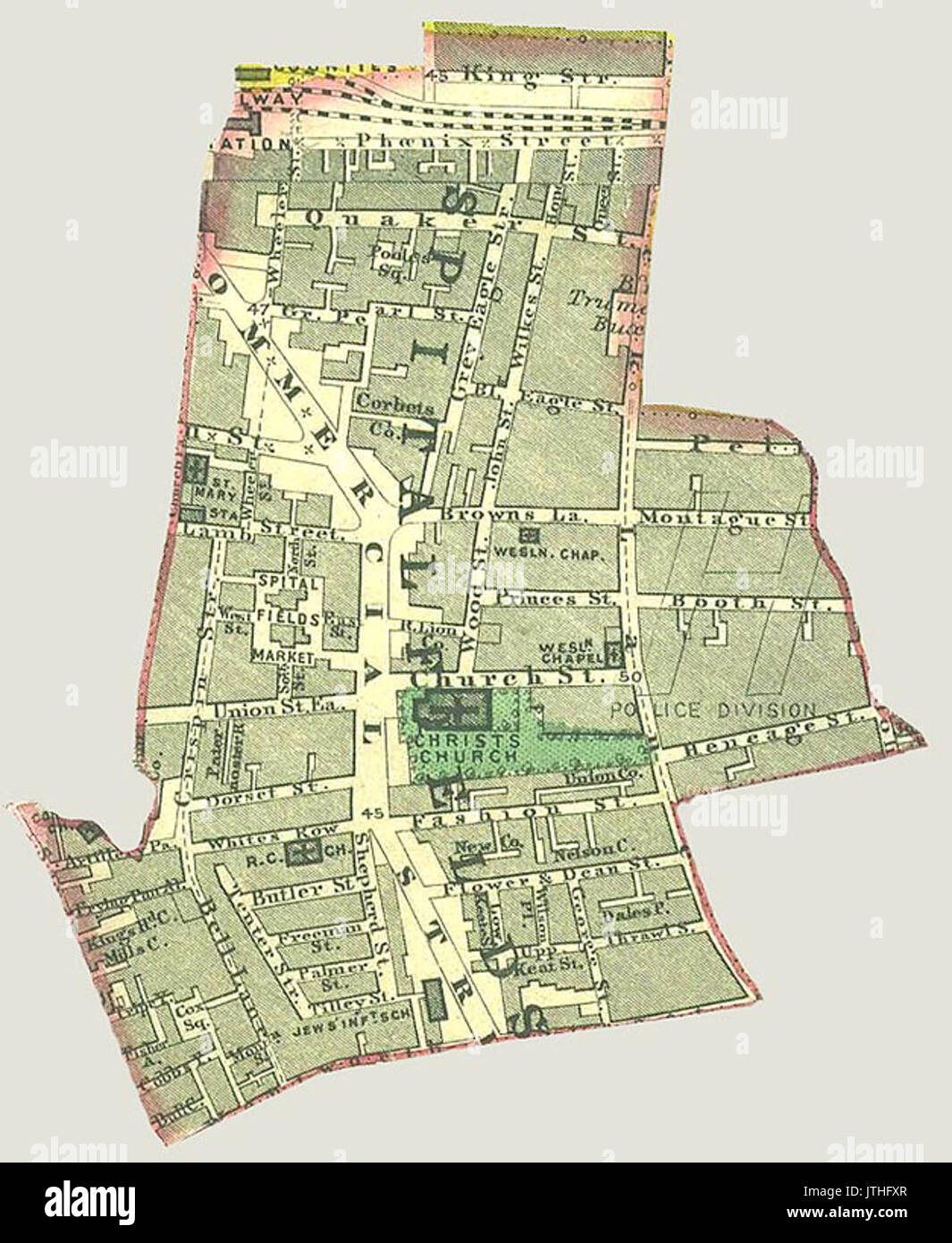 Spitalfields Parish map 1885 Stock Photo - Alamy