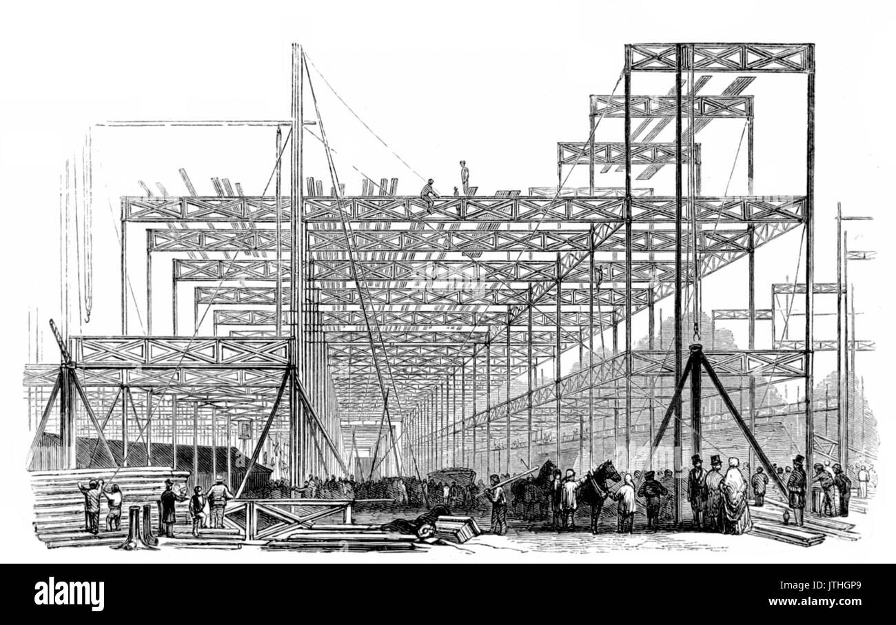 Historic drawing crystal palace Black and White Stock Photos & Images ...