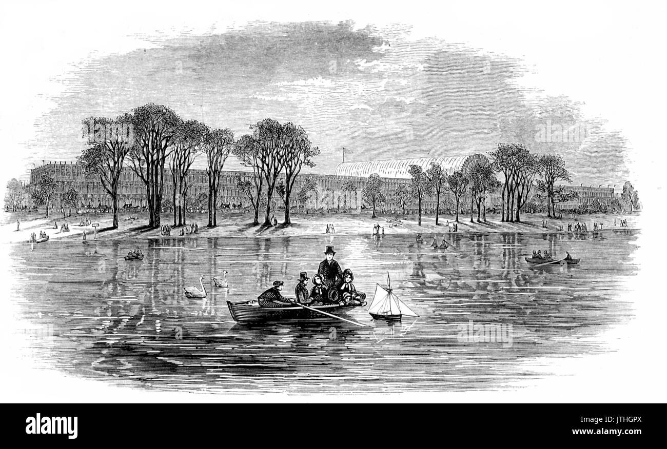 Historic drawing crystal palace Black and White Stock Photos & Images ...