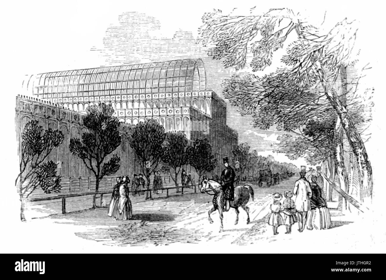 Historic drawing crystal palace Black and White Stock Photos & Images ...