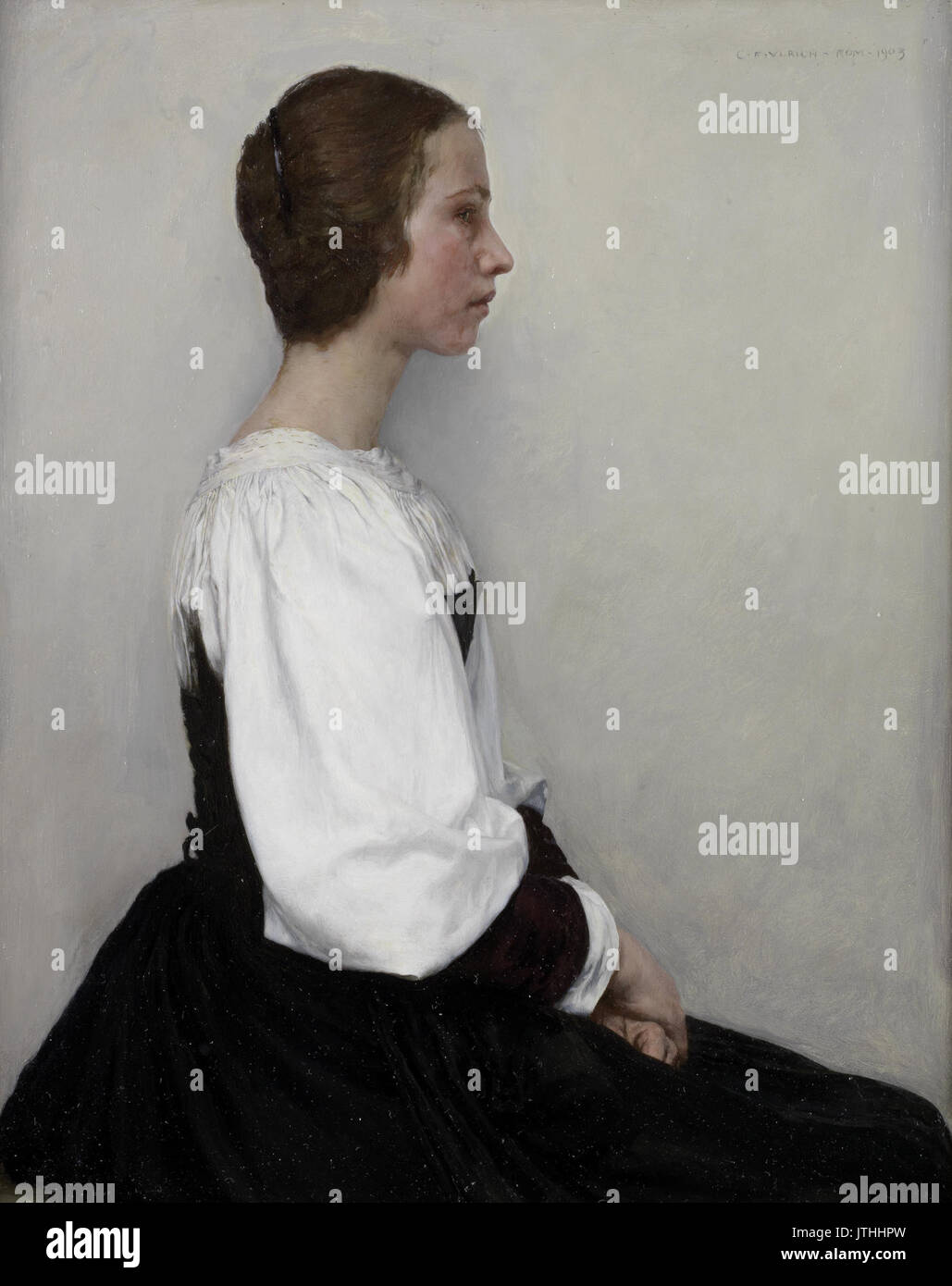 Charles Frederic Ulrich Portrait of a young lady (1903 Stock Photo - Alamy