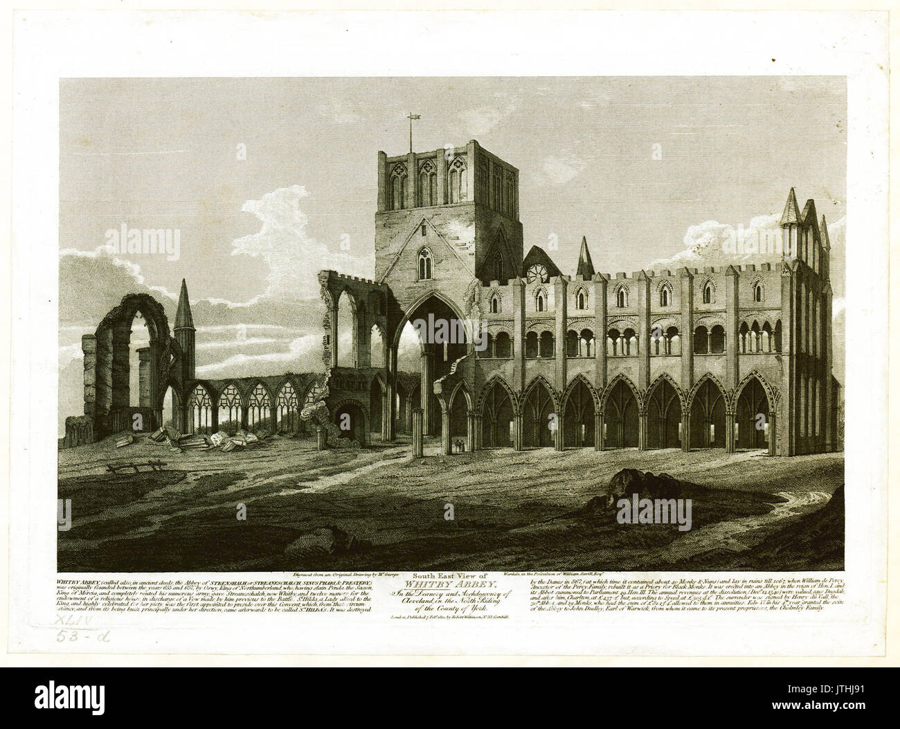 South East View of Whitby Abbey, Wardale, 1812 (Maps K. Top. 44.53.d ...