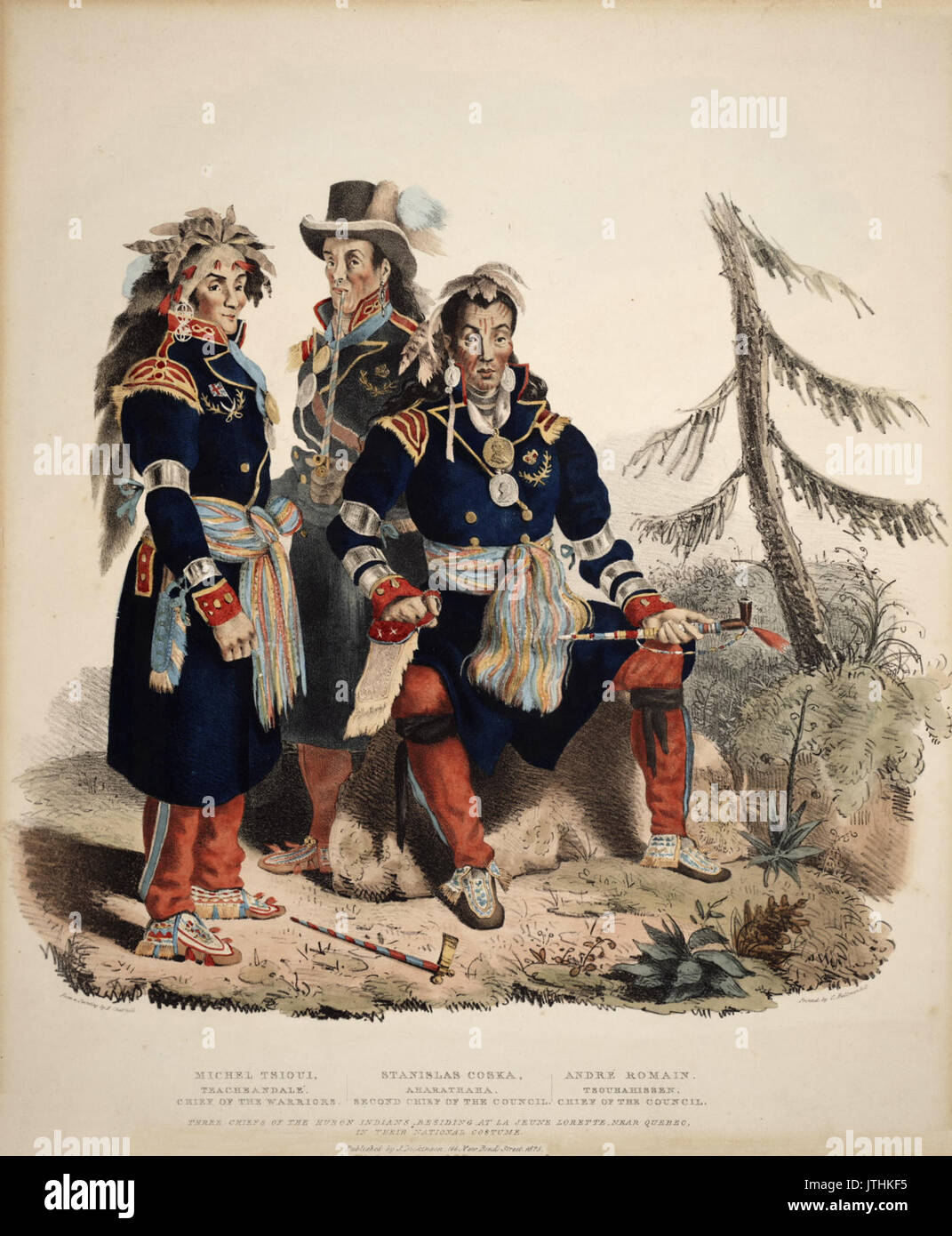 Three chiefs of the Huron Stock Photo - Alamy