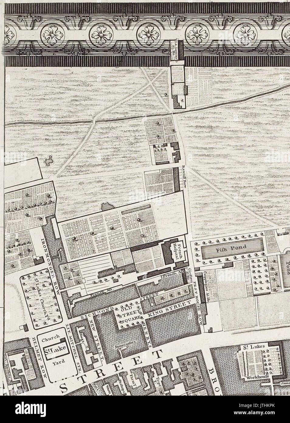 Rocque Map of London 1746 013 Stock Photo - Alamy
