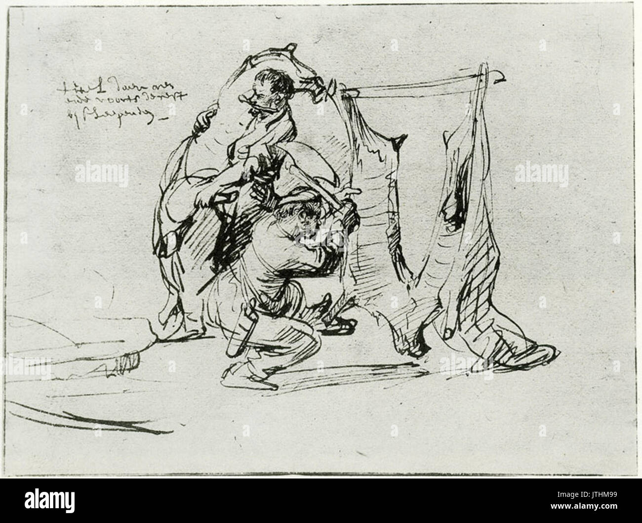 Rembrandt Two Butchers at Work Stock Photo - Alamy