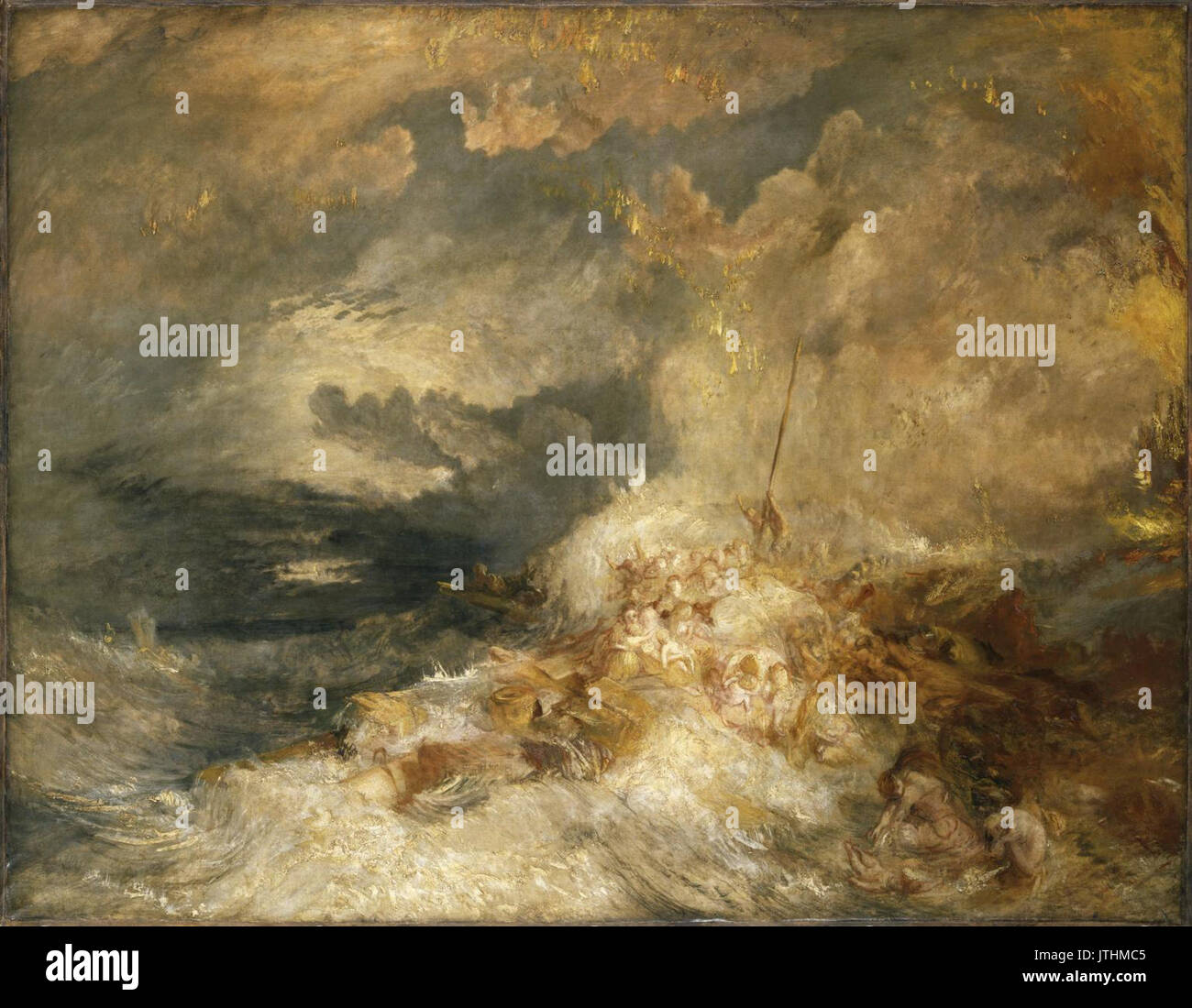 Turner A Fire at Sea Stock Photo - Alamy