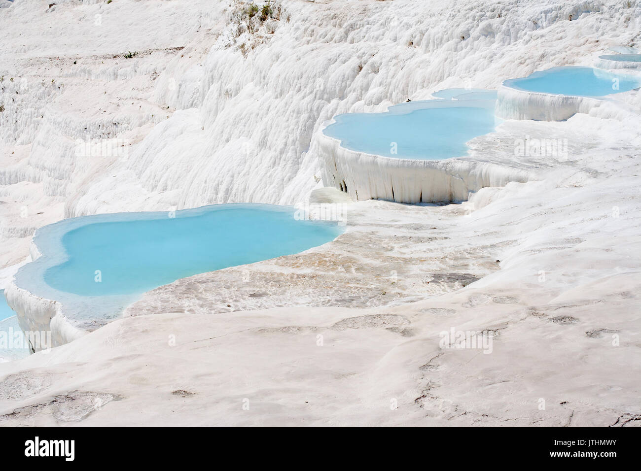 Natural Pamukkale basins full of water Stock Photo - Alamy