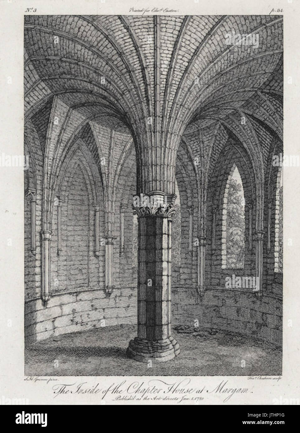 The inside of the chapter house at Margam Stock Photo - Alamy