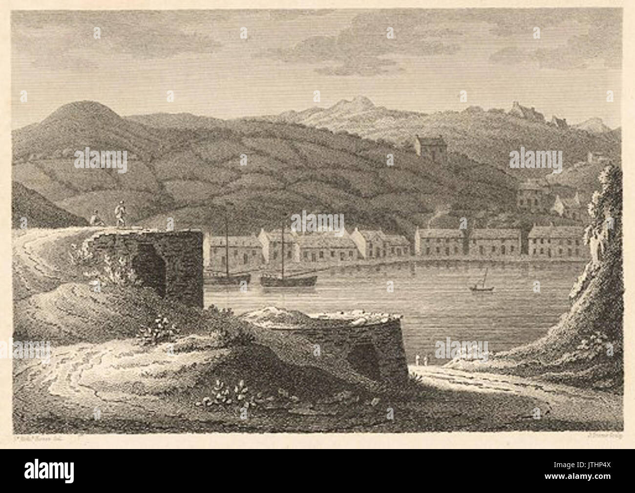 The lower town and harbour of Fishguard June 1 1810 Stock Photo - Alamy