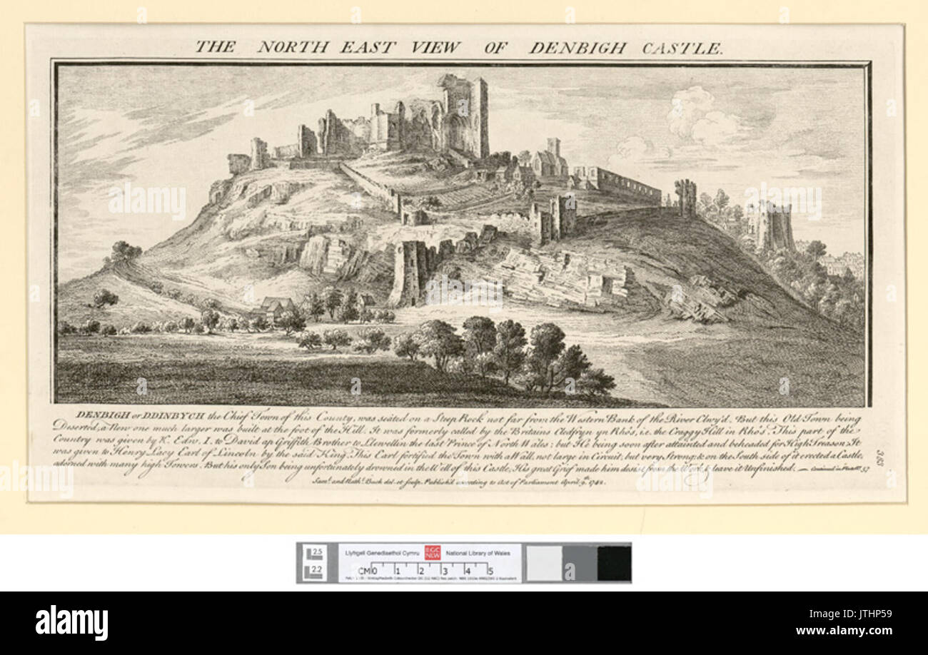 The north east view of Denbigh castle Stock Photo - Alamy