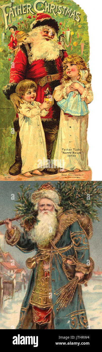 Victorian depictions of Father Christmas Stock Photo - Alamy